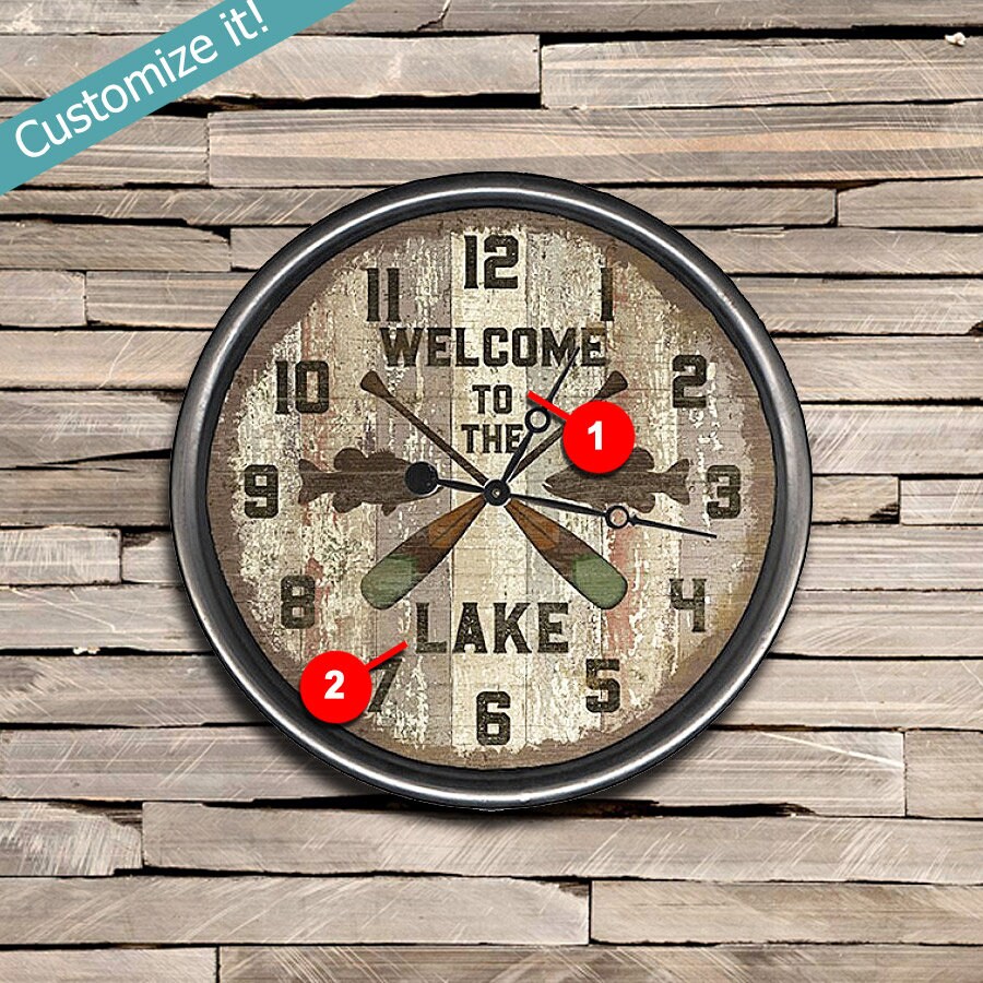Custom Lake House Wooden Clock Welcome to the Lake | Etsy