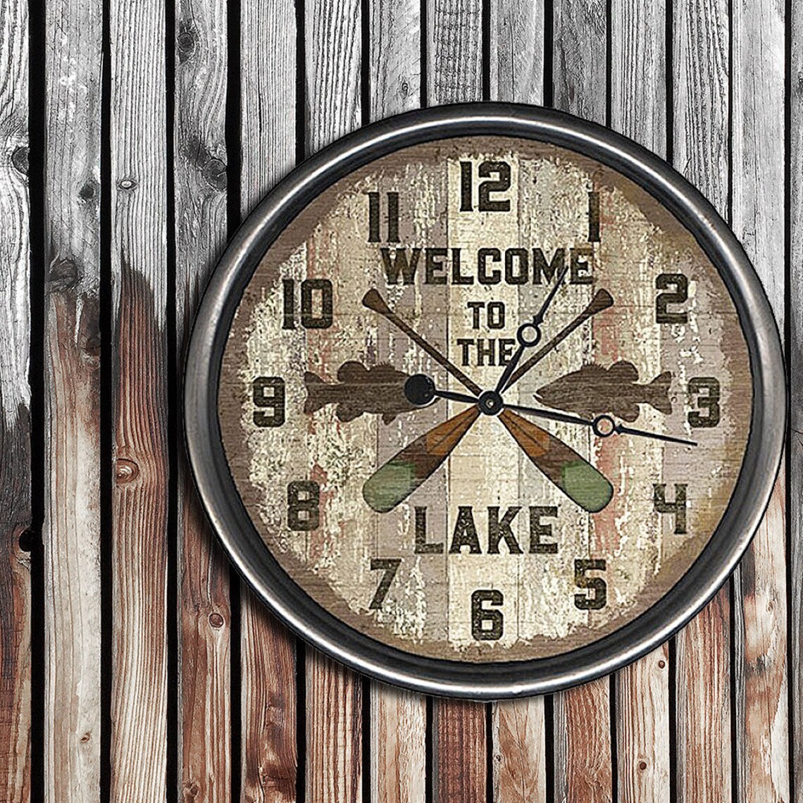 Custom Lake House Wooden Clock Welcome to the Lake | Etsy