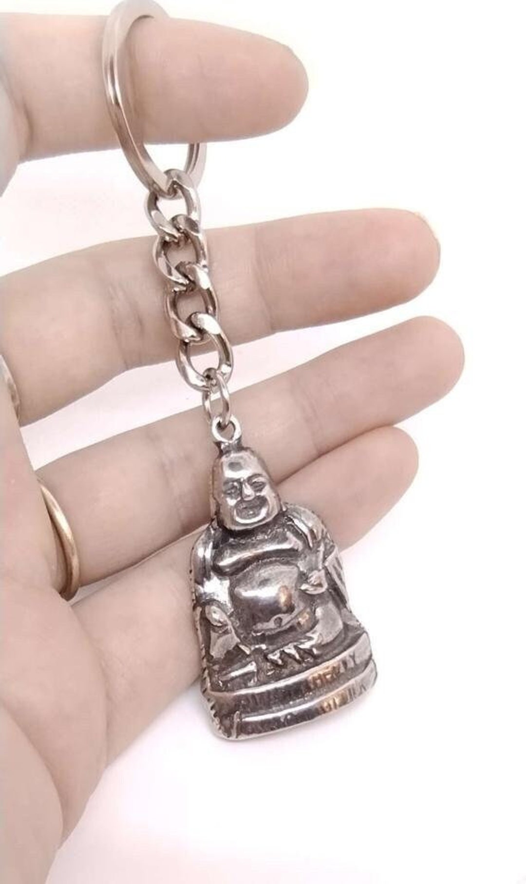 Happy Buddha Fine Britannia Pewter Keychain Lead Cadmium & - Etsy