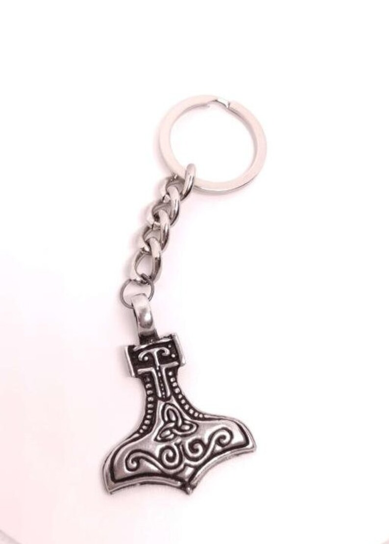 Thor's Norse Mjolnir Britannia Pewter Keychain | Lead, Cadmium & Nickel ...