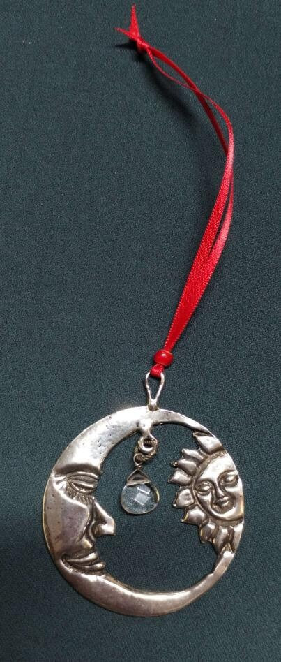 Sun and Moon on Ribbon Fine Britannia Pewter Keychain Lead, Cadmium ...