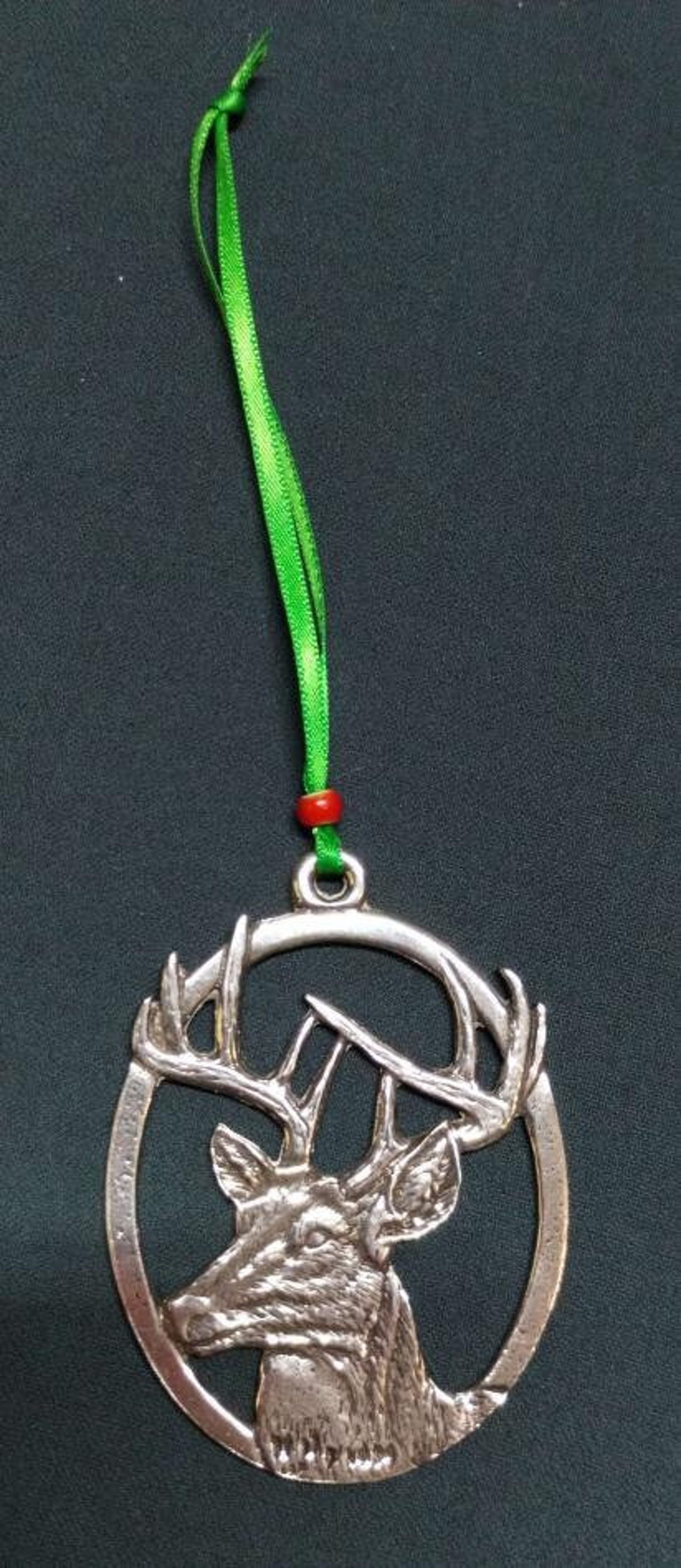 Buck Ornament on Ribbon Fine Britannia Pewter Keychain Lead, Cadmium ...