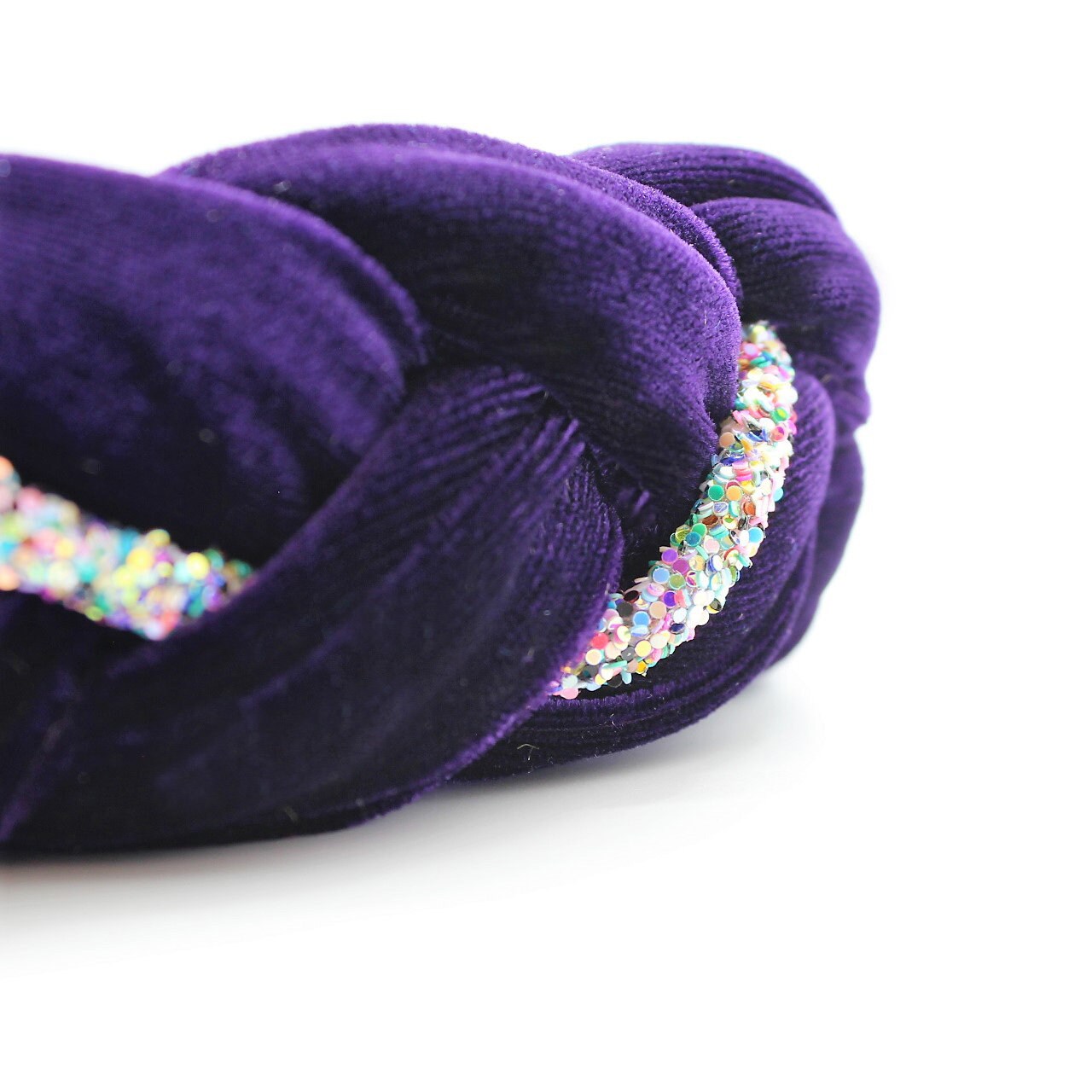 ARKWARD Braided Velvet and Rhinestones Headband Purple | Etsy