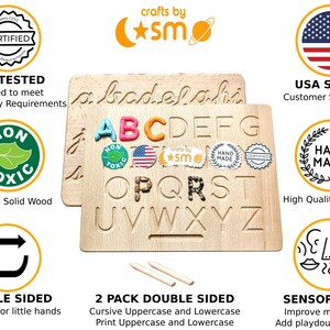 Montessori Uppercase / Lowercase ABC Alphabet Tracing Board Reversible ...