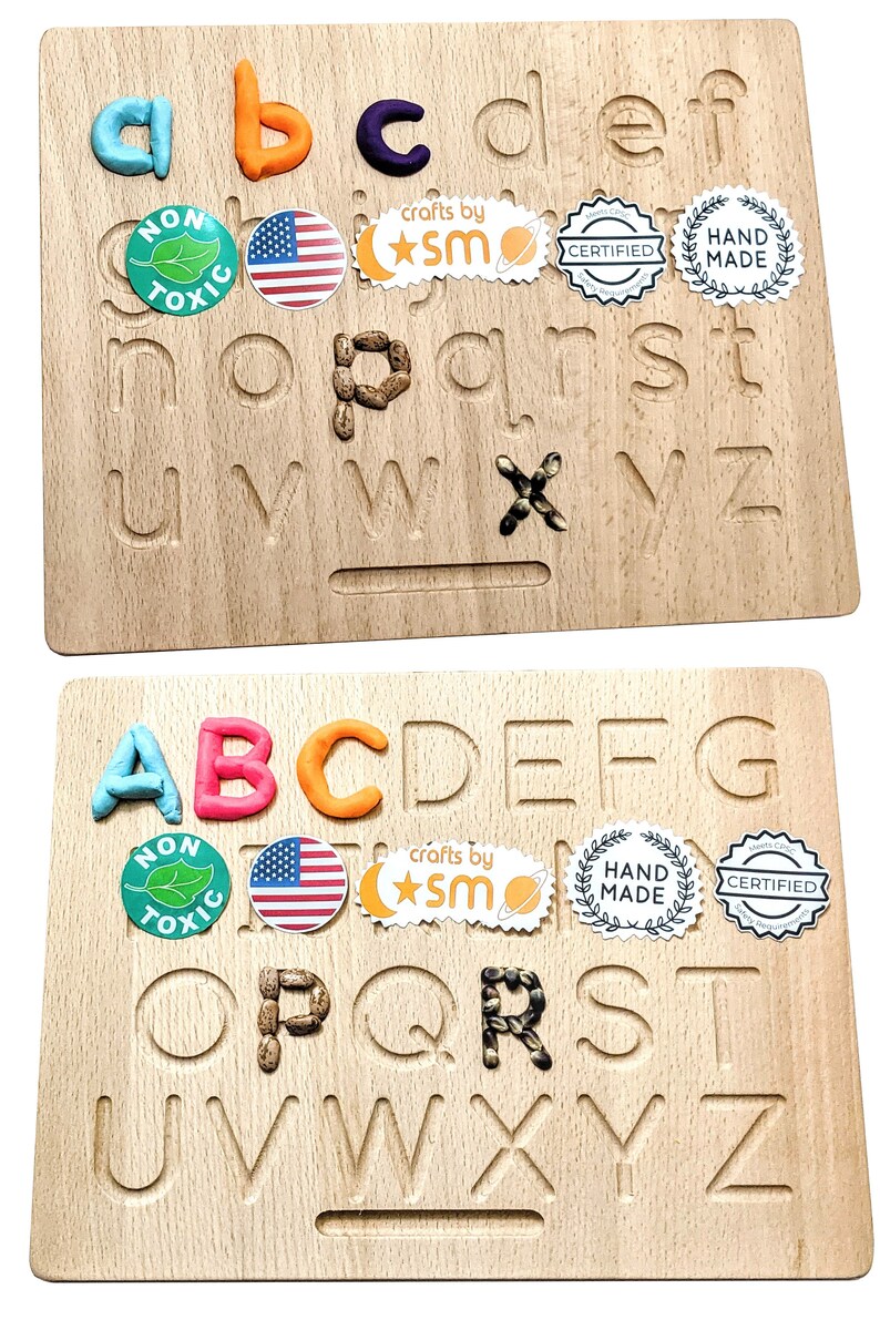 Montessori Uppercase / Lowercase ABC Alphabet Tracing Board | Etsy