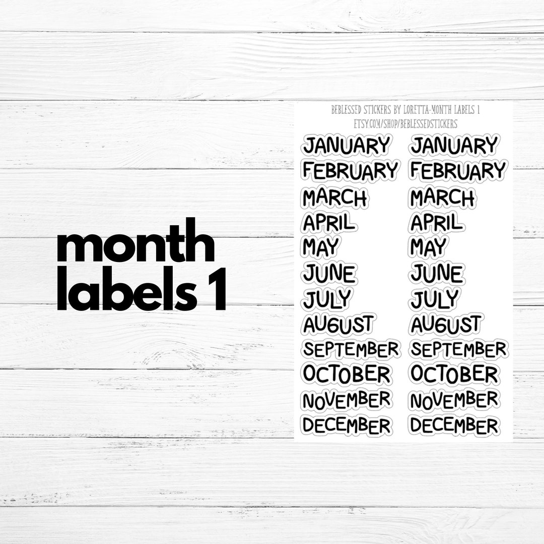 Month Label Stickers Redating Stickers Planner Stickers Bullet Journal ...