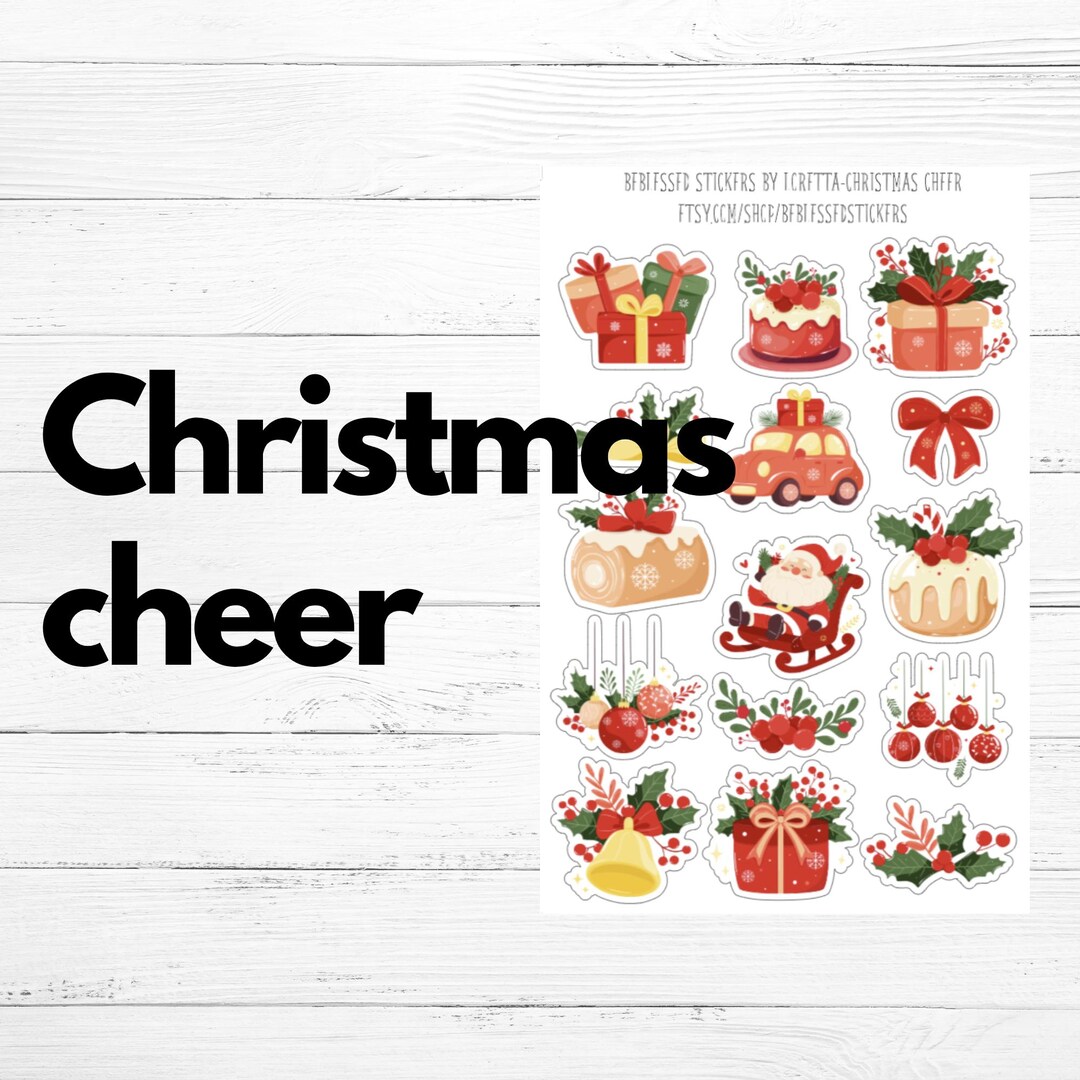 Christmas Cheer Stickers Deck the Halls Stickers Decor Christmas ...
