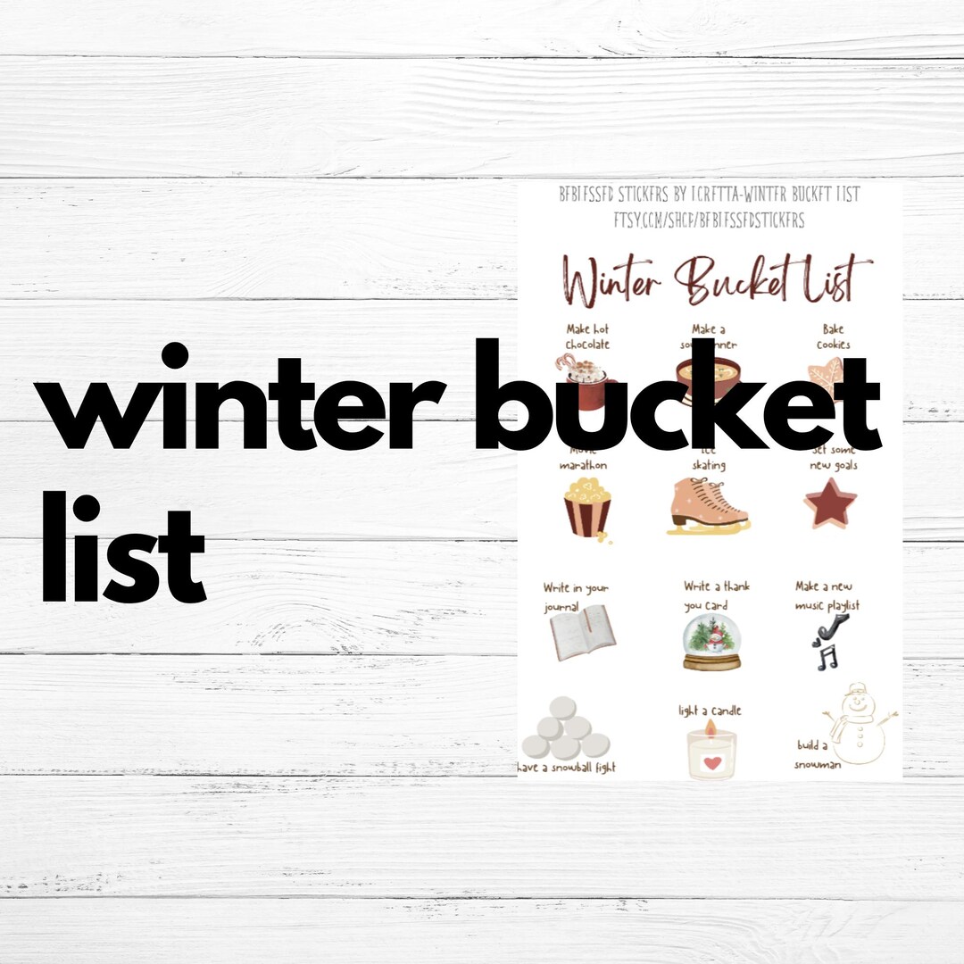 Winter Bucket List Stickers Bucket List Stickers Cold Weather Bucket ...