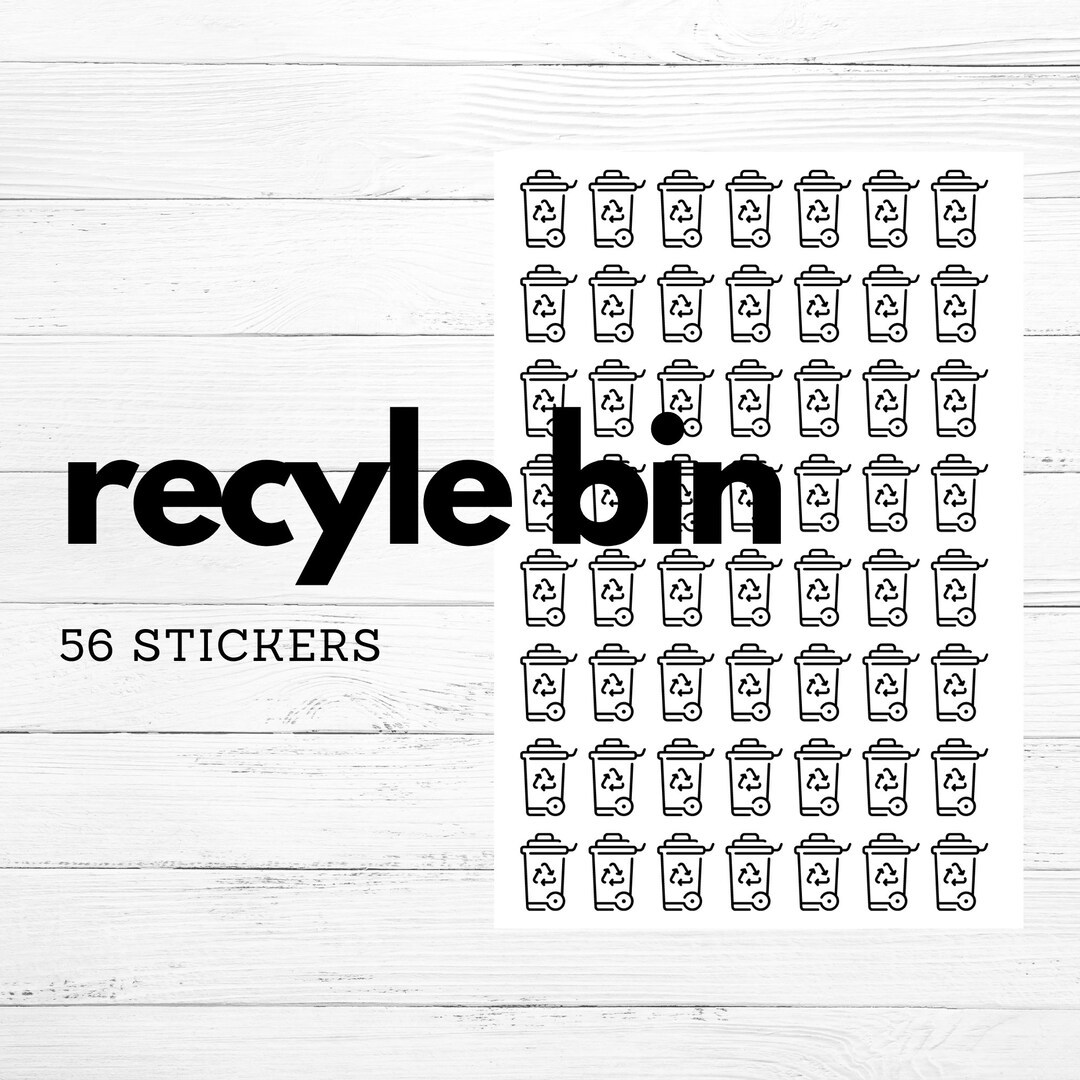 Recycling Bin Planner Stickers: 56 Icon Reminders - Etsy