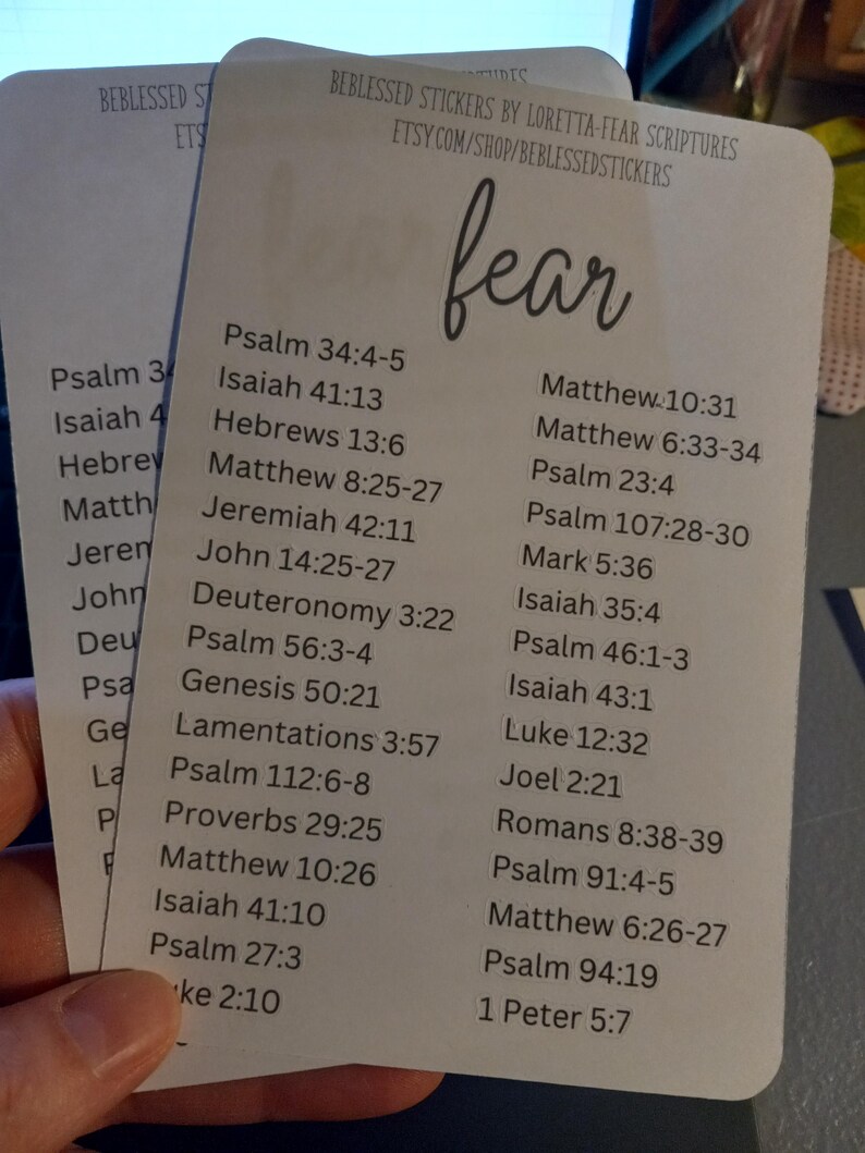 Fear Bible Study Stickers: Scripture Writing Planner Stickers - Etsy