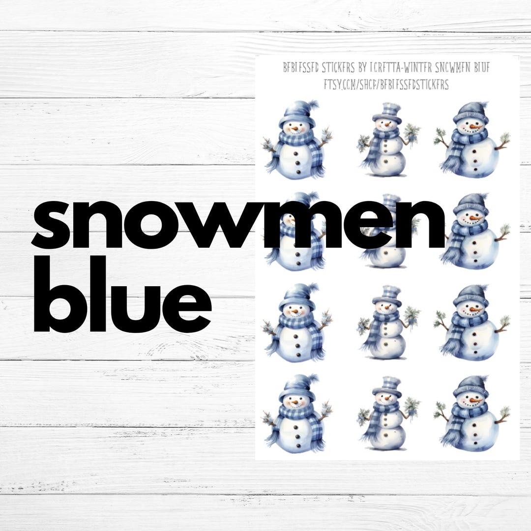 Snowmen Stickers Snowman Stickers North Pole Stickers Red Snowmen ...