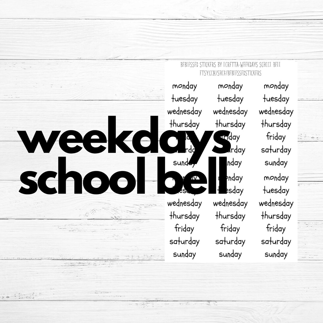 Weekdays Apricot Font Stickers Redating Stickers Monday Stickers ...