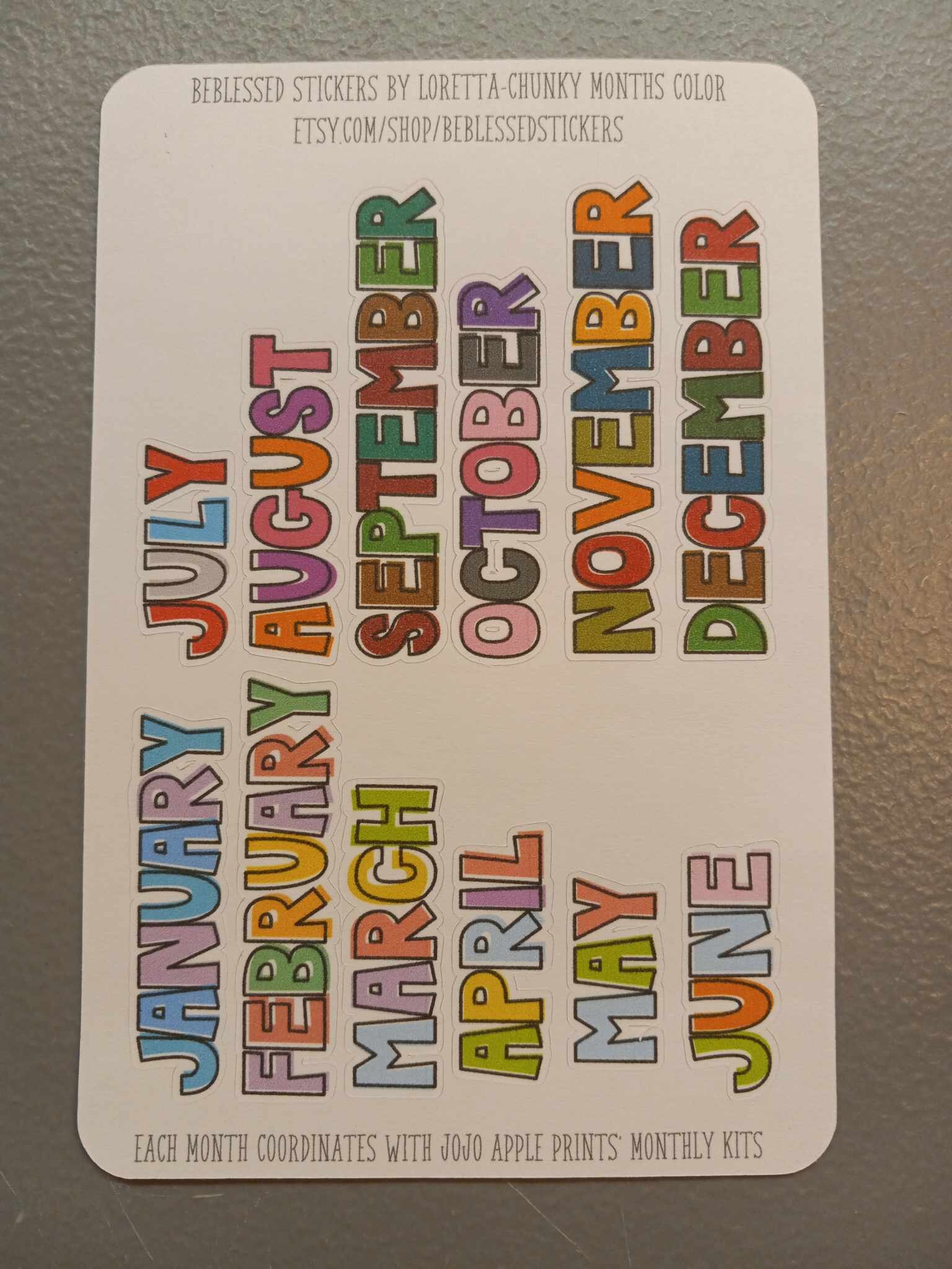 Chunky Monthly Planner Stickers, Redating, Planner, Planning, HP, Happy ...