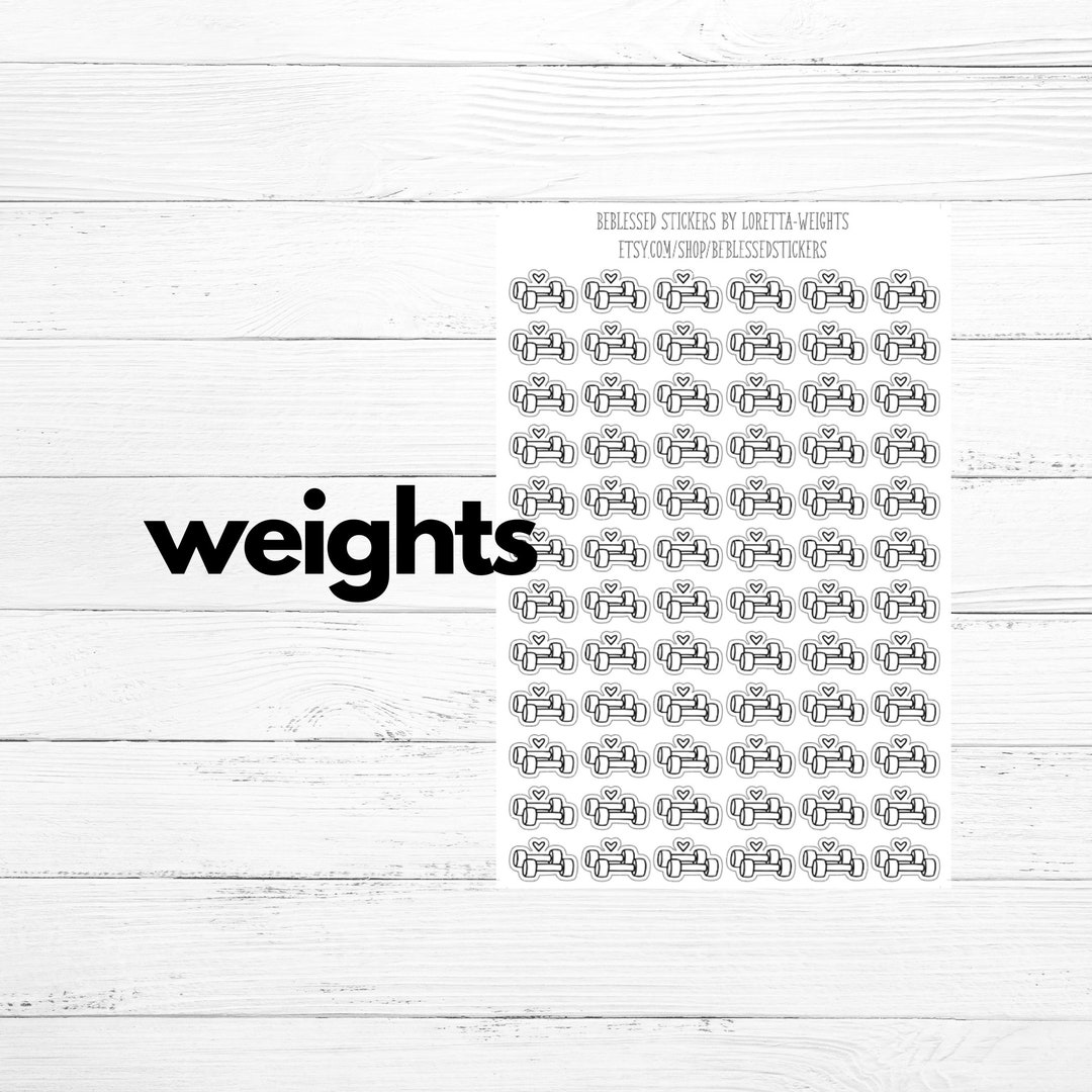 Weights Mini Icon Sticker Fitness Sticker Planner Gym Sticker Bullet ...