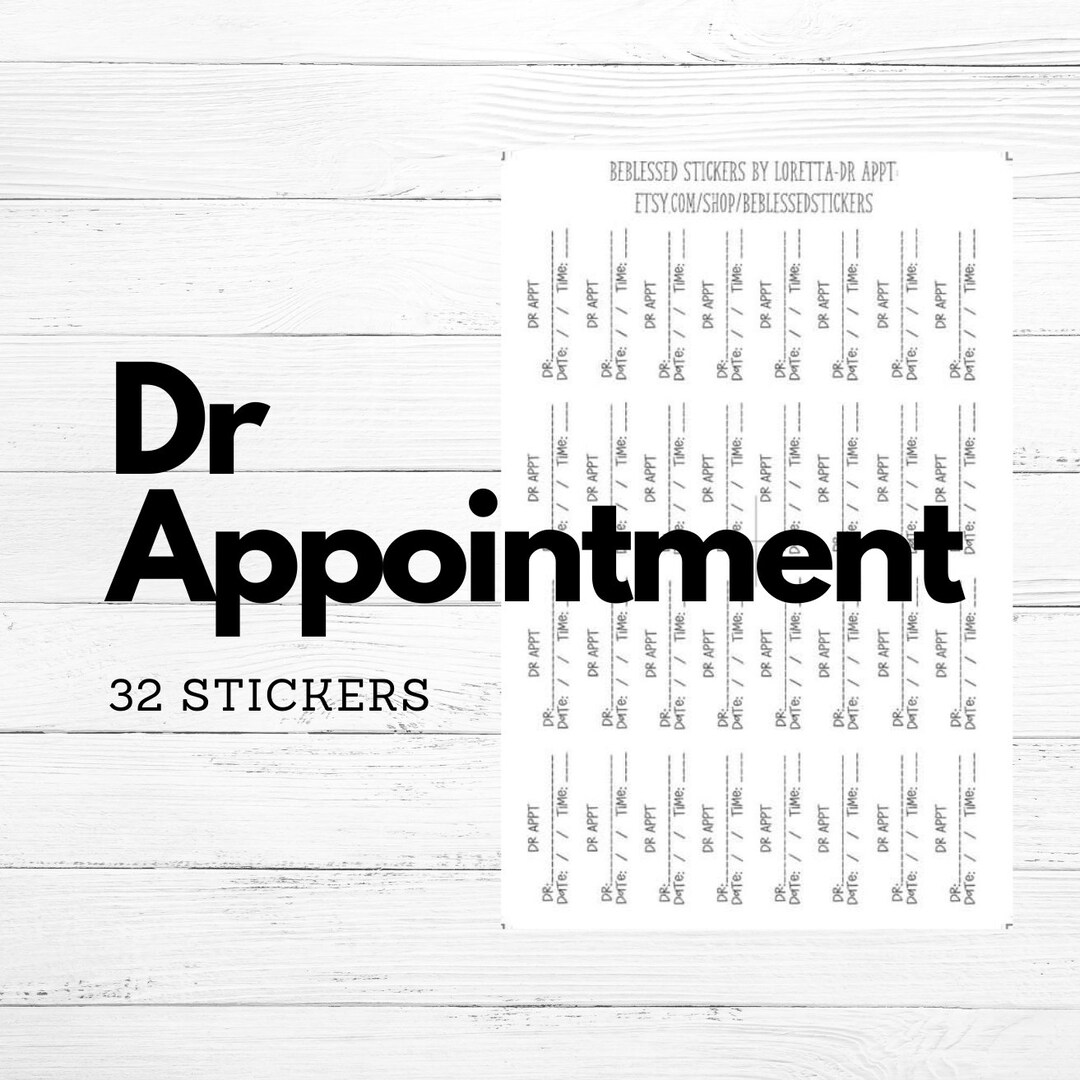Dr Appointment Planner Sticker Dr Appointment Sticker Dr Appointment ...