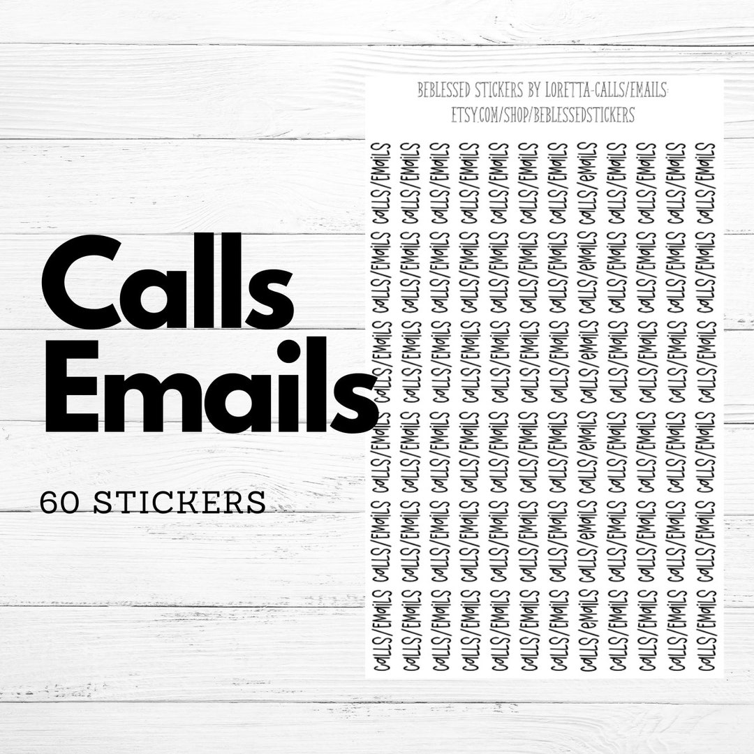Calls Emails Planner Sticker Calls Emails Text Sticker Calls Emails ...