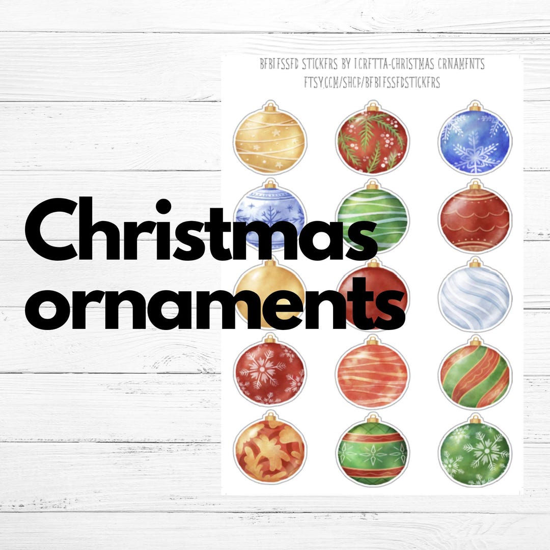 Christmas Ornament Stickers: Deck the Halls, Winter Holiday Stickers - Etsy