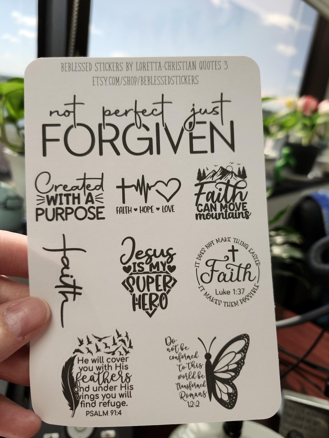Christian Scripture Stickers: Encouraging Quotes, Planner Decals - Etsy