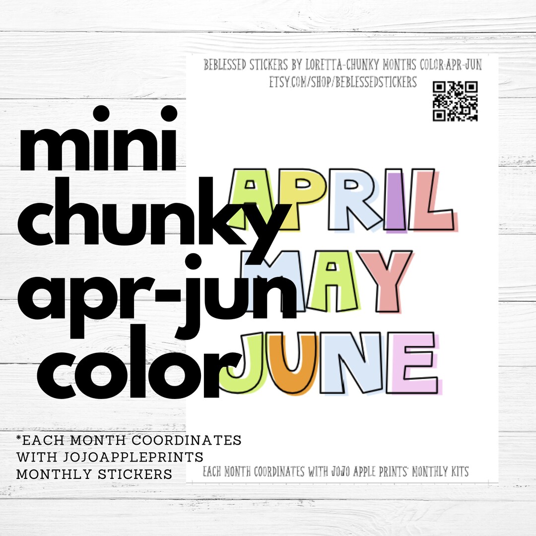 Mini April Monthly May Monthly June, Monthly Planner Stickers, Redating ...