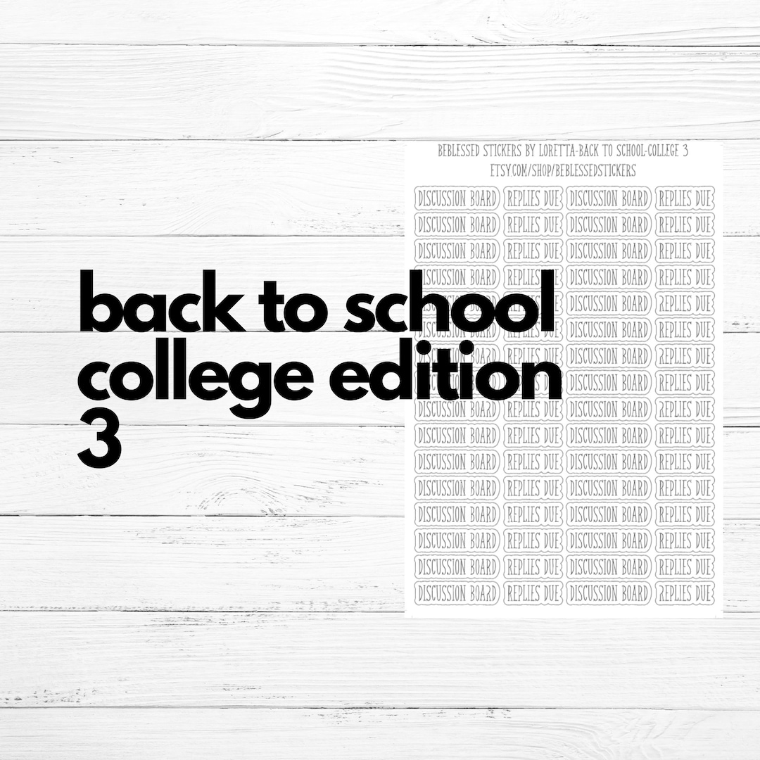 College Back to School Sticker School Collage Student Planner Sticker ...