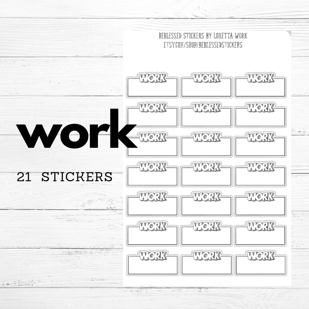 Work Planner Sticker Work Text Sticker Work Word Sticker Work Text ...