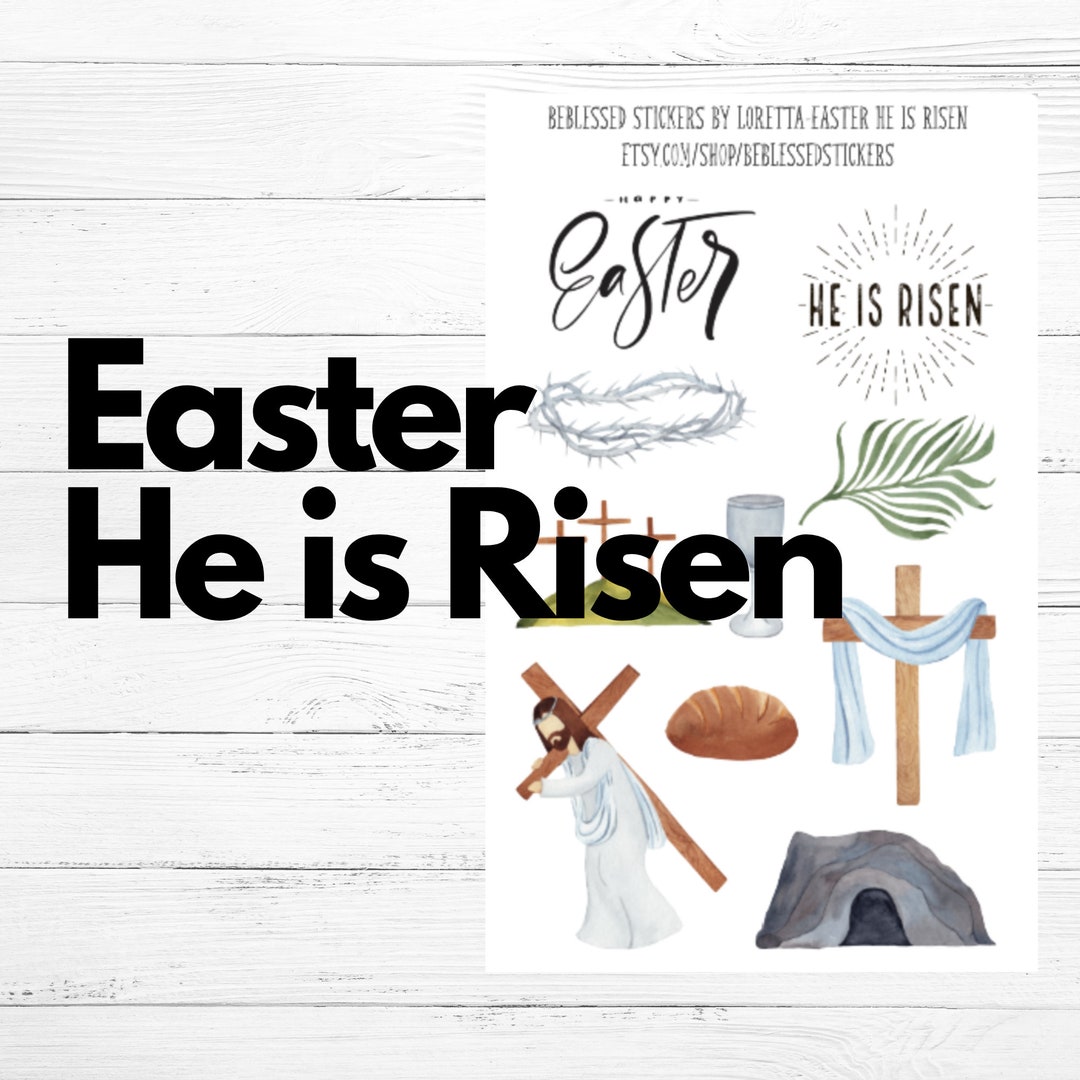 Easter Stickers He is Risen Stickers Christian Jesus Resurrection ...