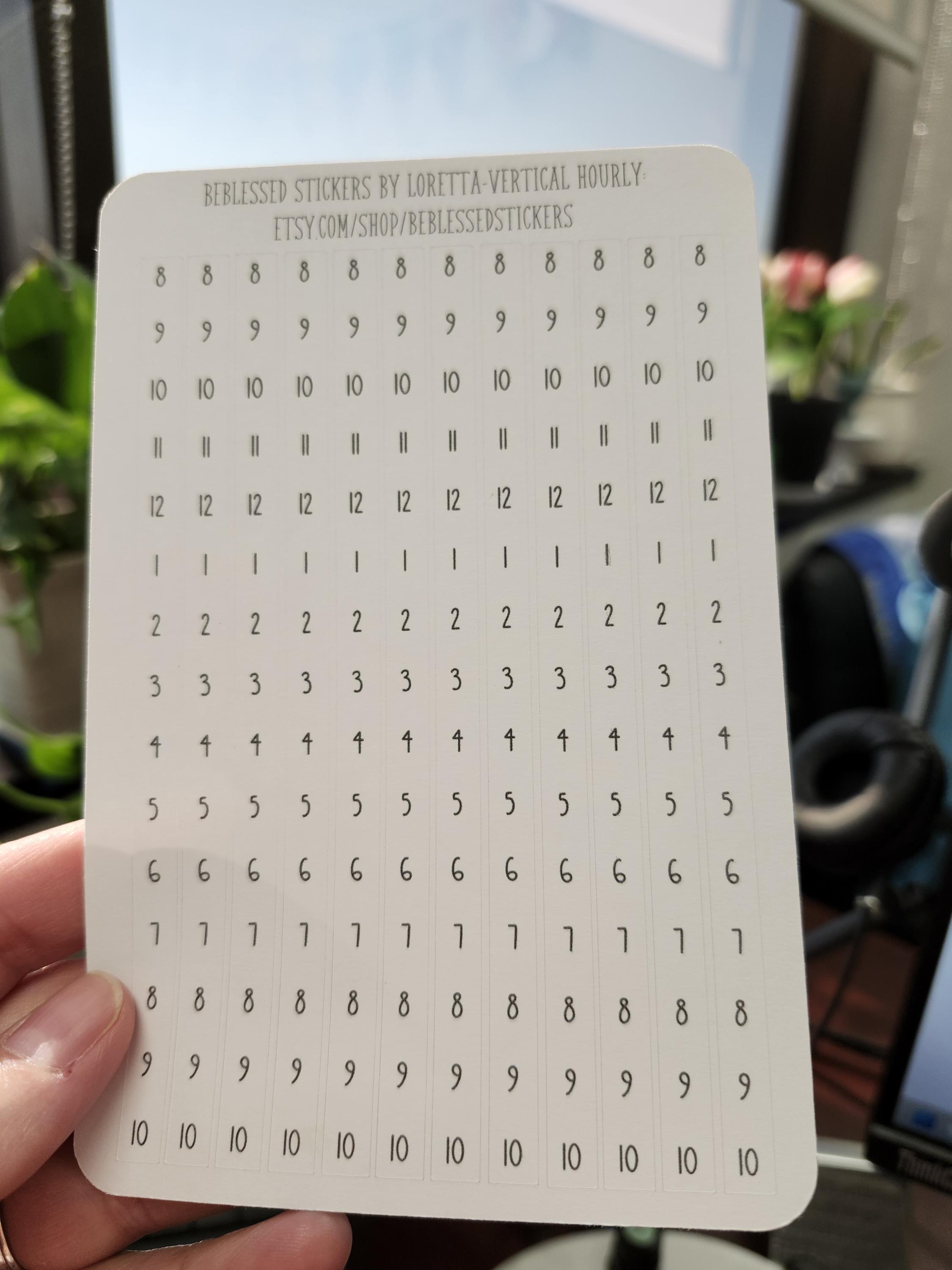 Hourly Time Vertical Stickers: Planner Schedule Stickers - Etsy