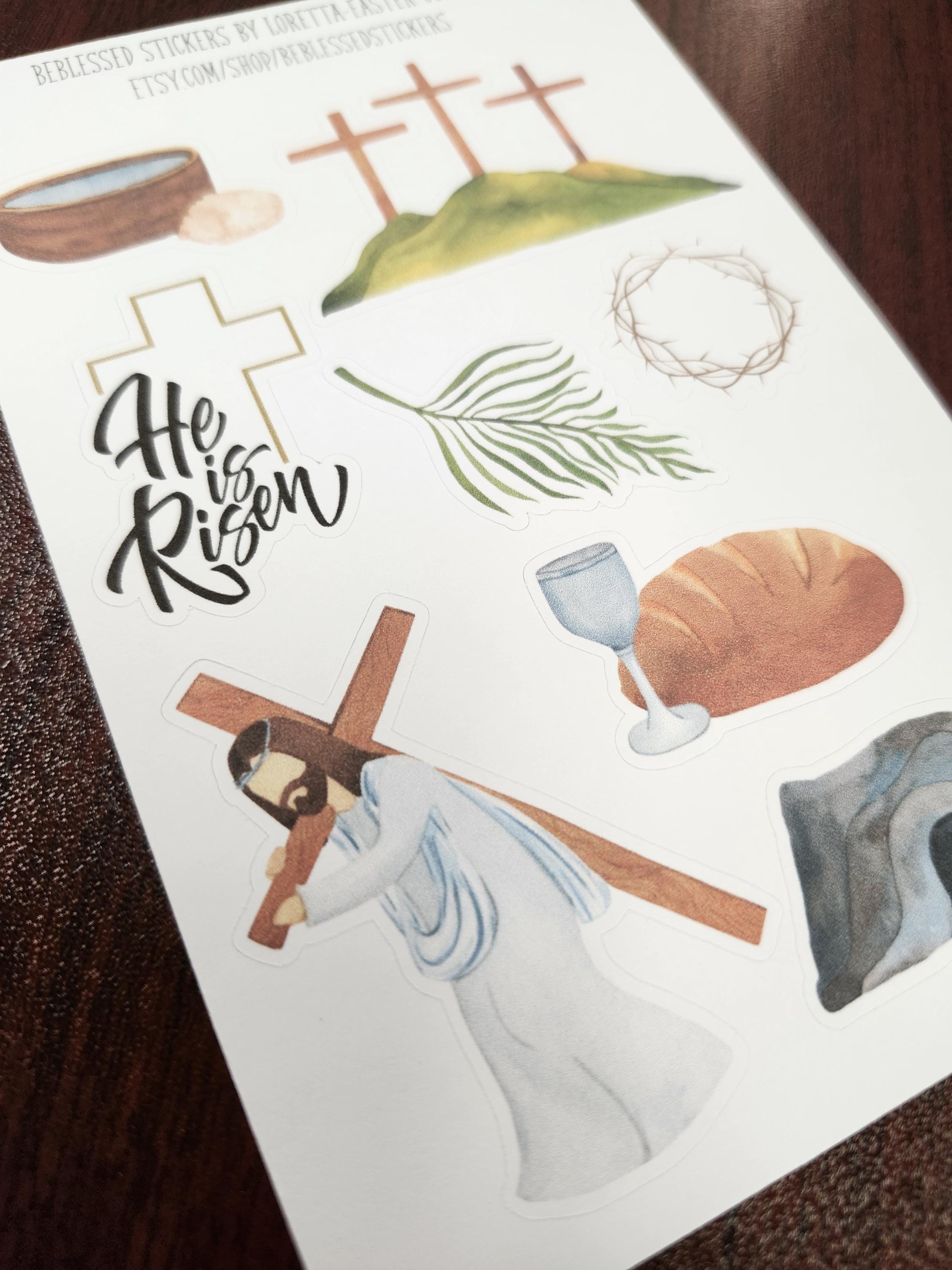 He is Risen Easter Stickers: Christian Planner Stickers (6x4 Inch) - Etsy