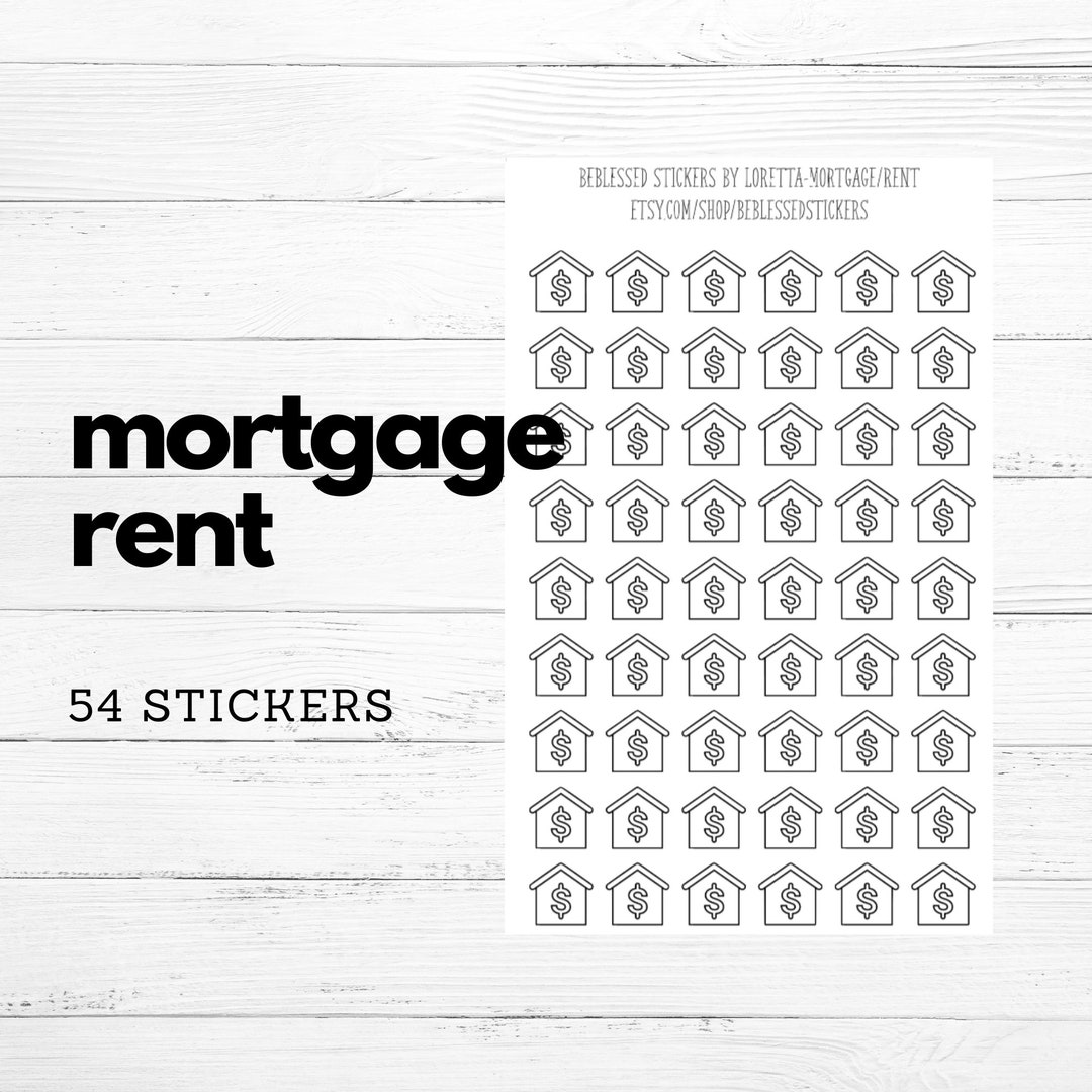 Rent/mortgage Reminder Stickers: House Icon Planner Stickers - Etsy