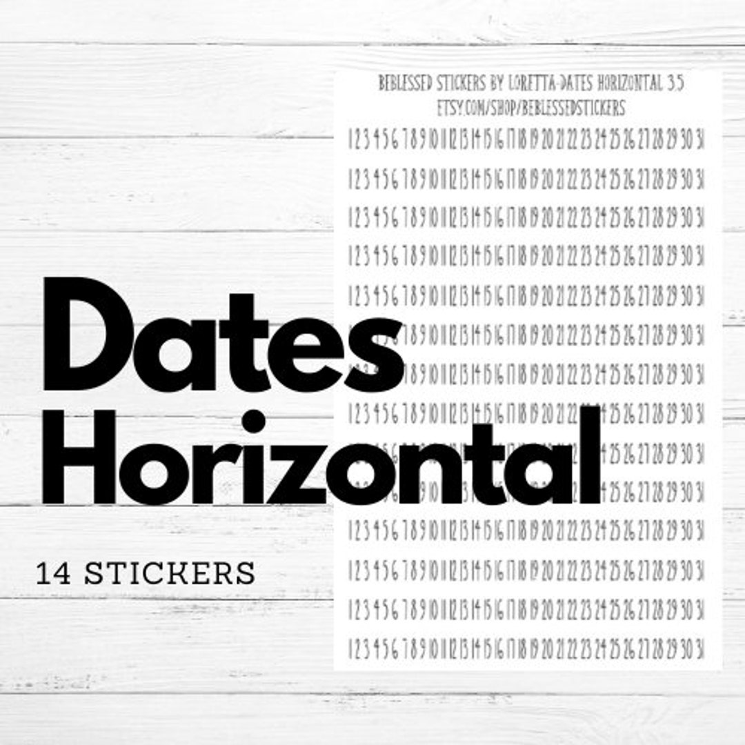 Dates Horizontal Planner Stickers Bullet Journal Stickers Redating ...