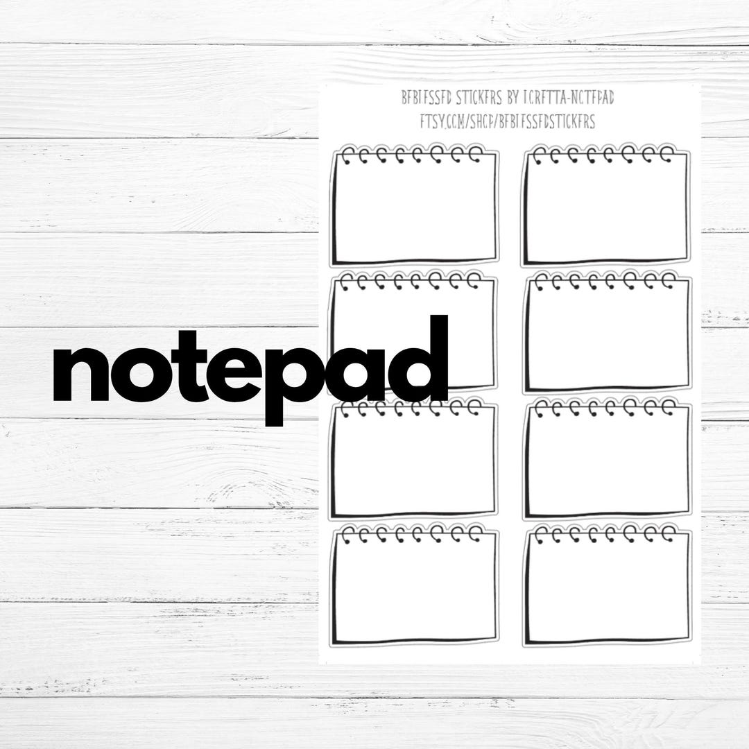 Notepad Planner Sticker Notepad Sticker Notepad Sticker Notepad Chores ...