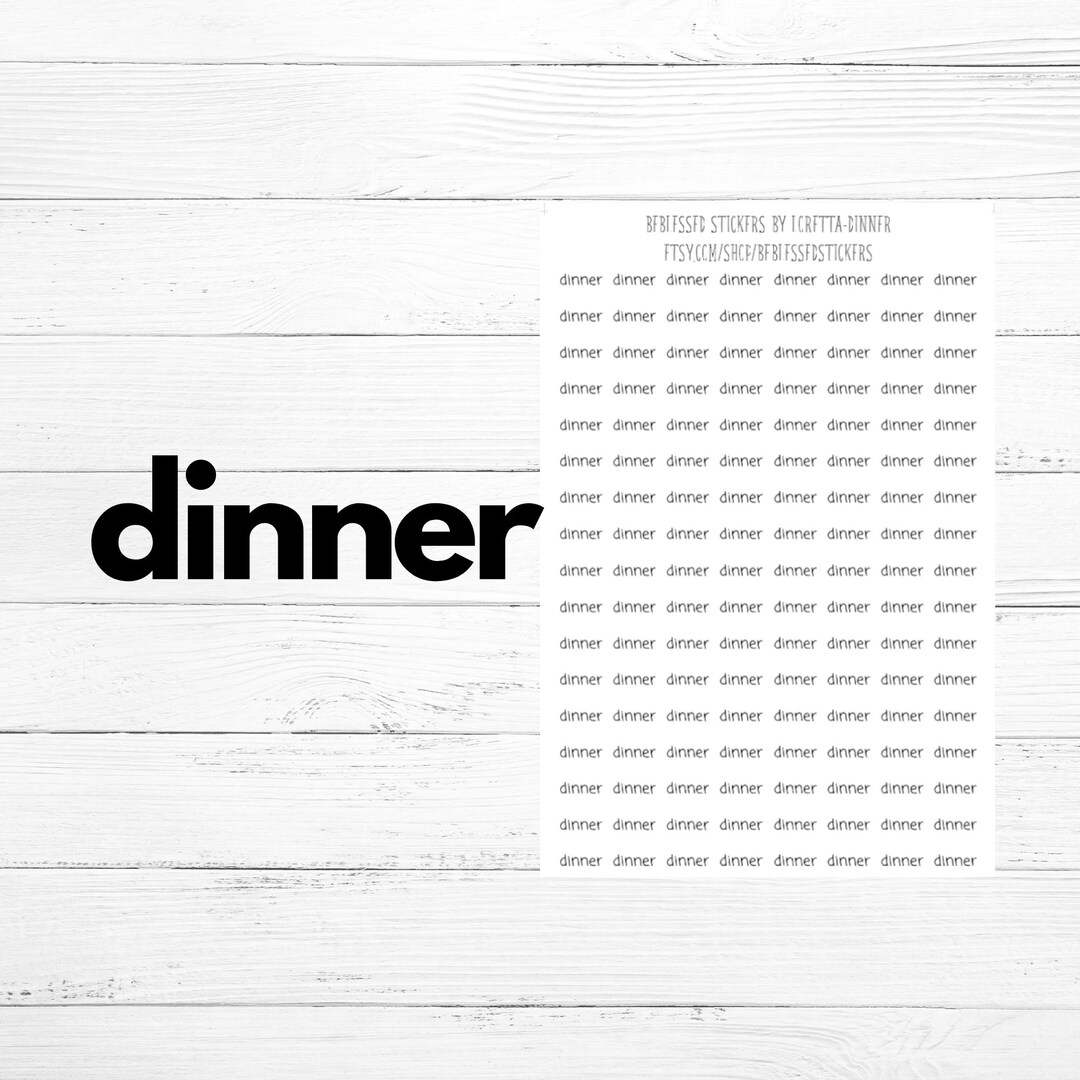 Dinner Planner Sticker Dinner Boxes Text Sticker Dinner Sticker Meal ...
