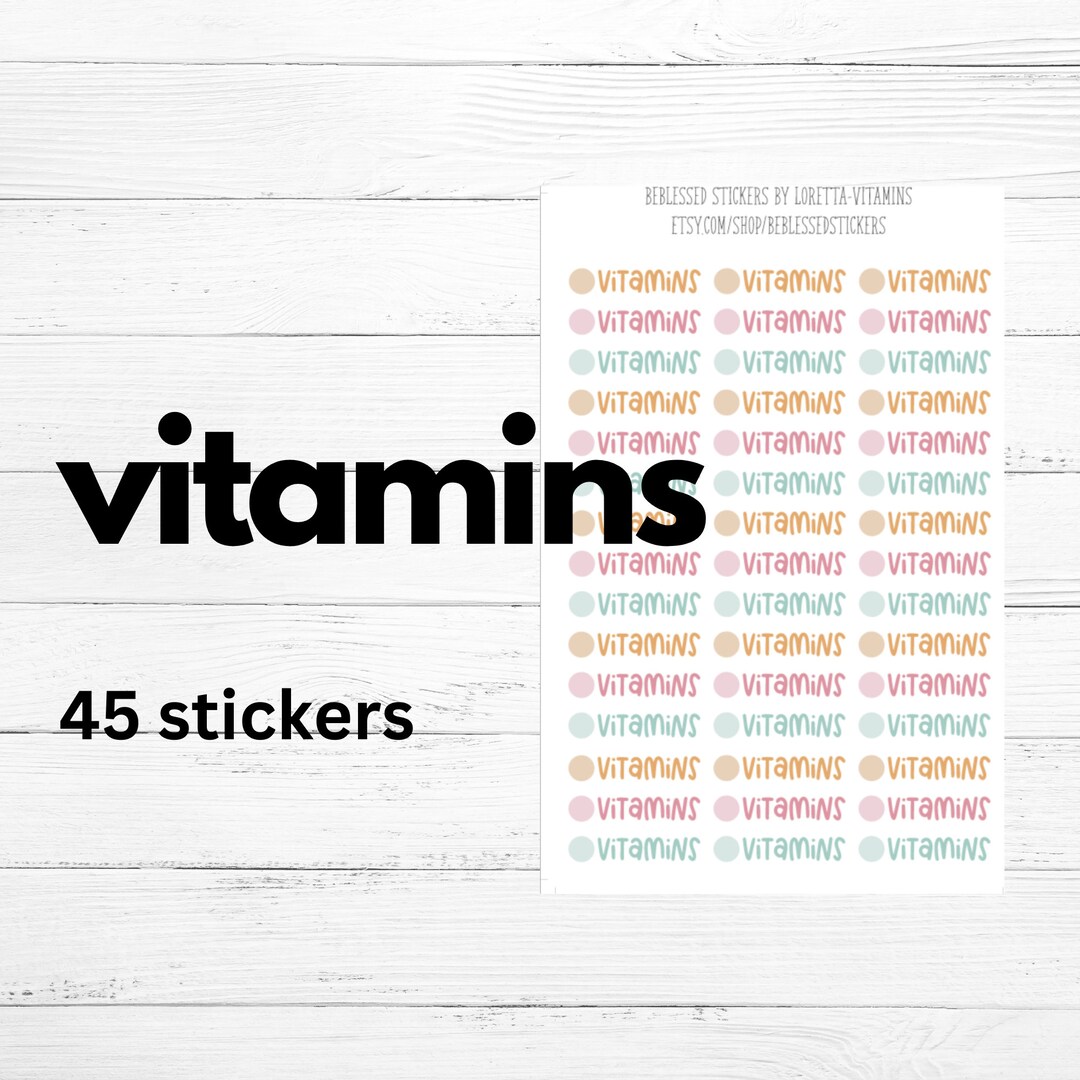 Vitamin Reminder Stickers Medication Planner Meds Stickers Medical ...