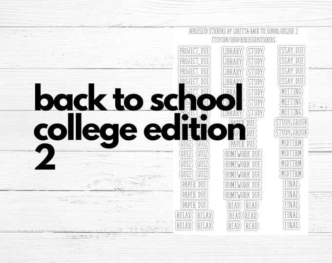 40 Cute Study/college/university/school Planner Stickers - Etsy