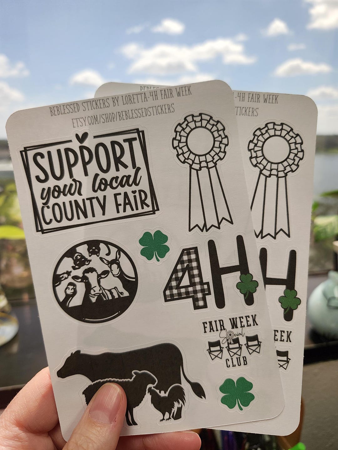 4H Club Stickers: County Fair Theme, Clover Emblem Planner Stickers - Etsy