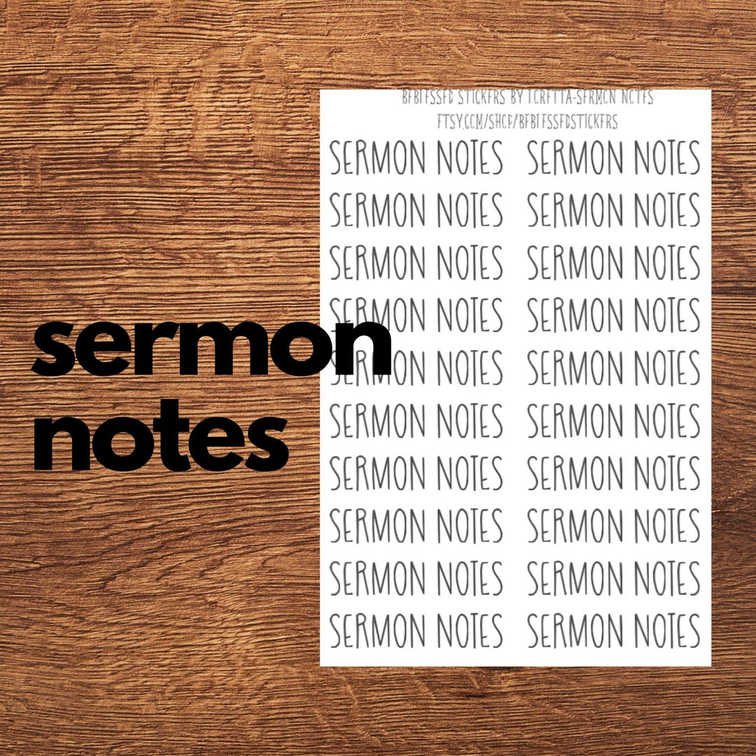 Sermon Notes Stickers Church Stickers Bible Study Stickers Amen ...