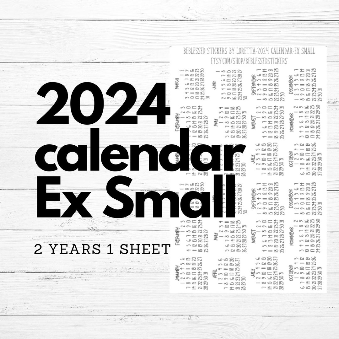2024 Mini Calendar Stickers Monthly Planner Stickers Year at a Glance ...