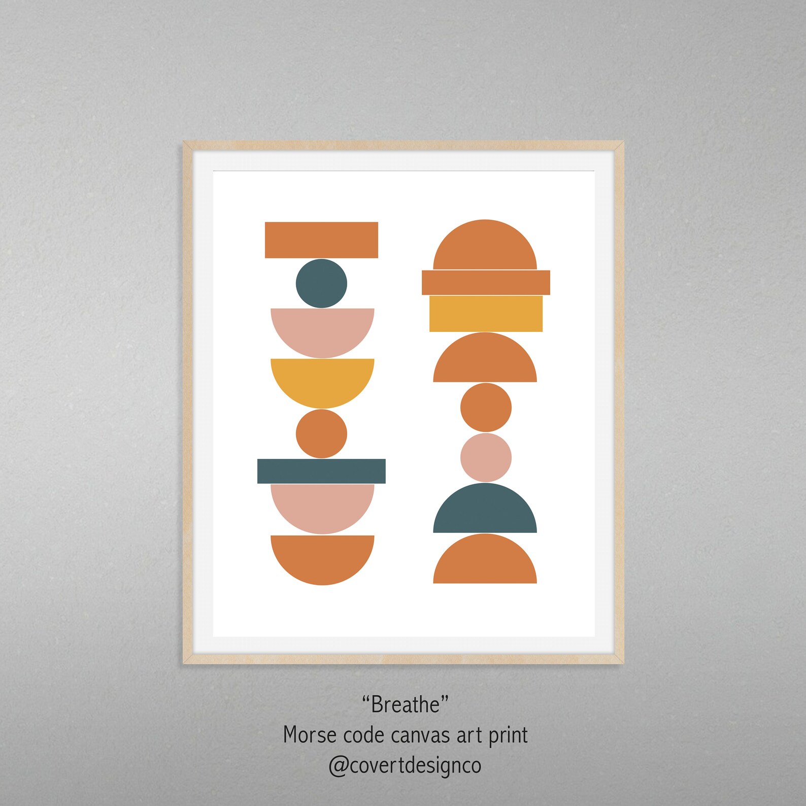 Breathe Modern Art / Morse Code Art Print / Living Room, Bedroom ...