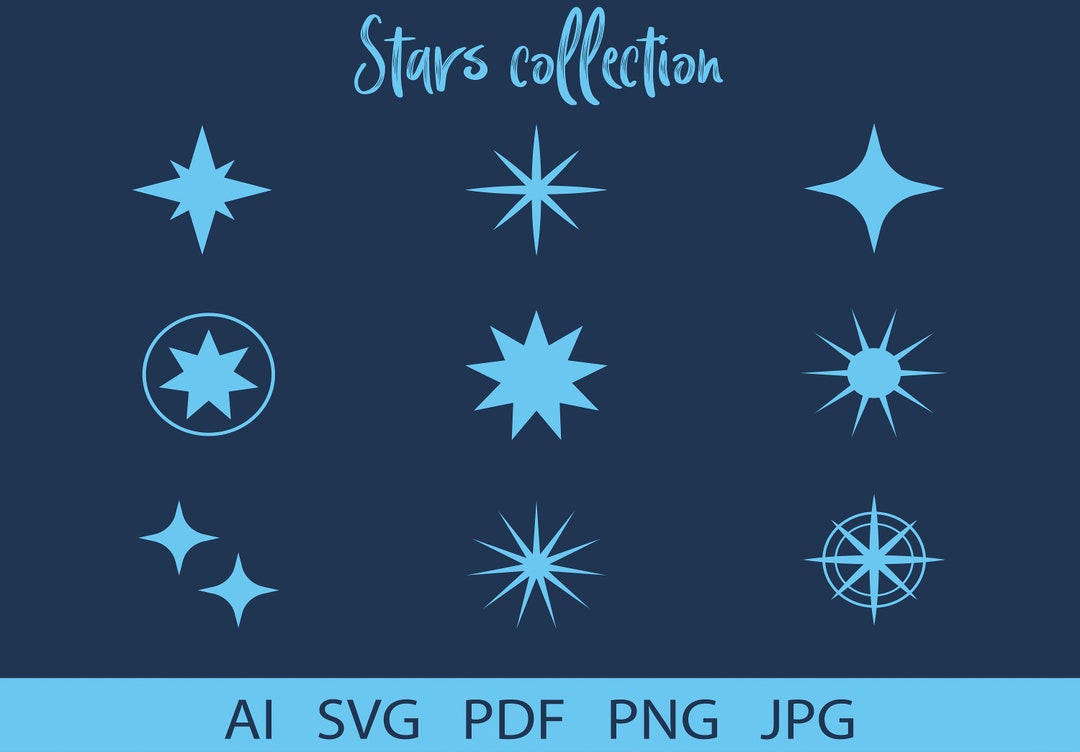 Stars Digital Download Star Svg File Star Pdf File High - Etsy