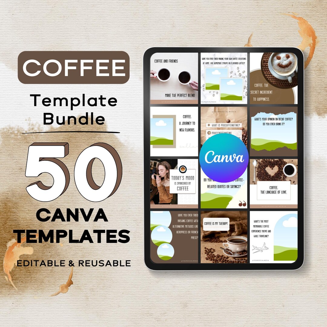 50 Coffee CANVA TEMPLATES | Coffee Shop, Barista, Cafe, Espresso ...
