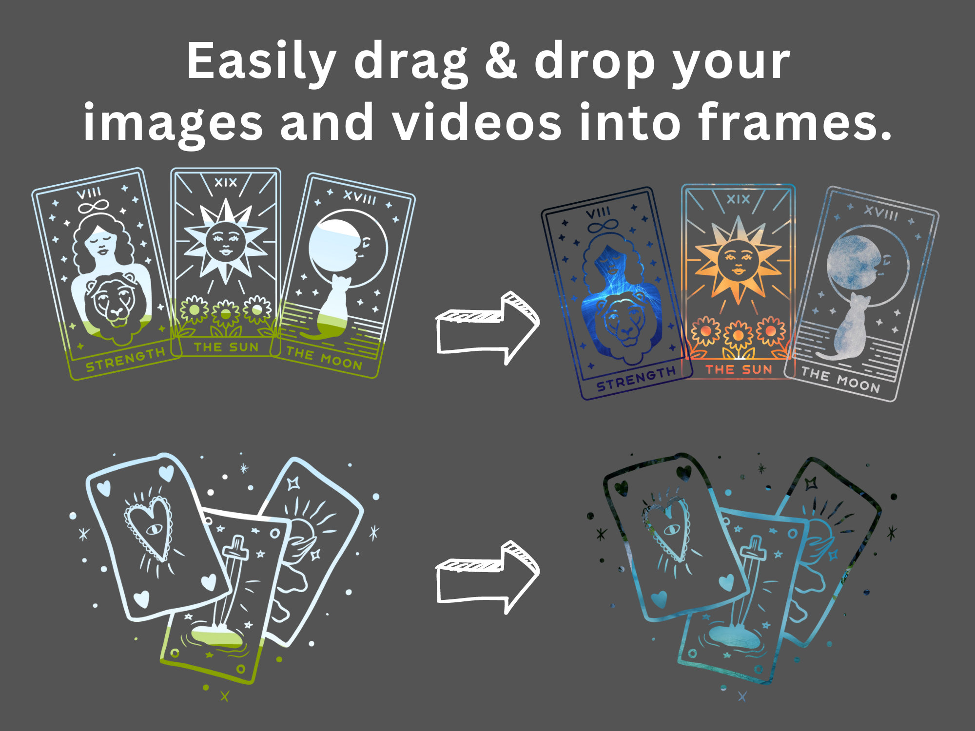 TAROT CANVA FRAMES, Fully Editable, Psychic, Esp, Clairvoyant, Oracle ...