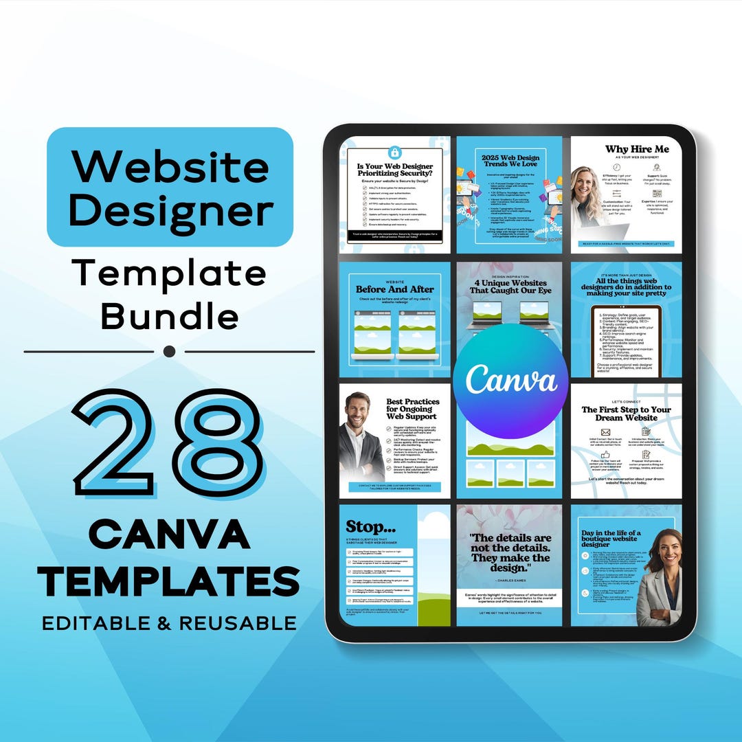 28 Website Designer CANVA TEMPLATES | Website Creator, Developer, Web ...