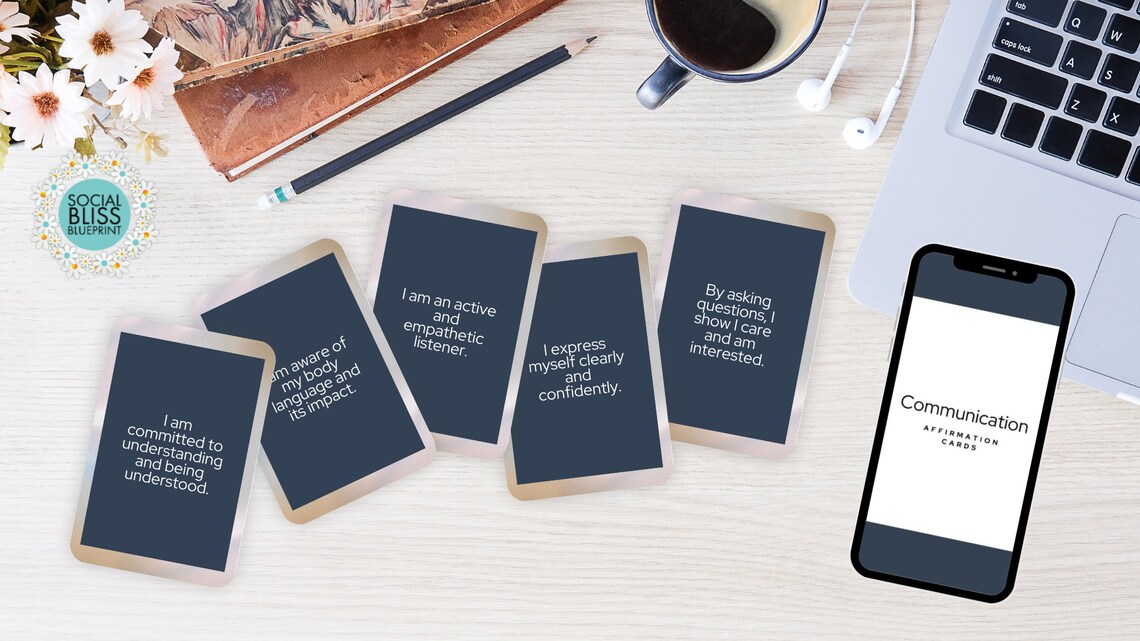 25 Printable Communication Affirmation Cards Set - Positive Mindset ...