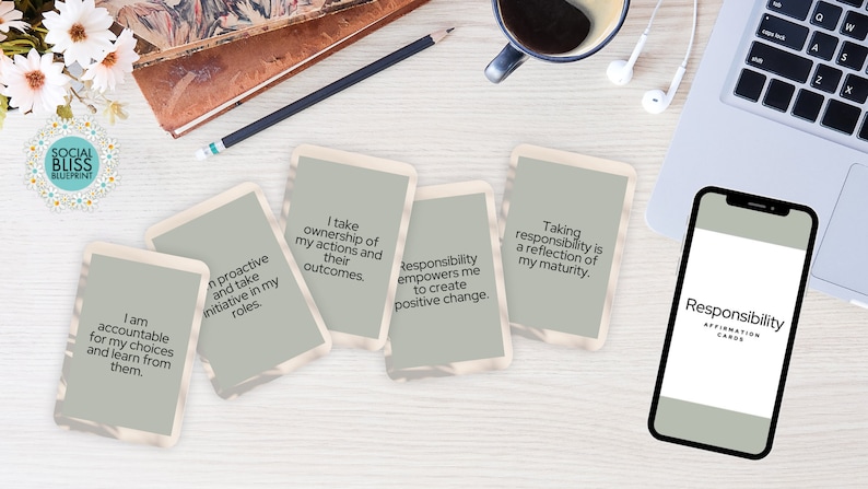 25 Responsibility Affirmation Cards Digital and Printable - Etsy