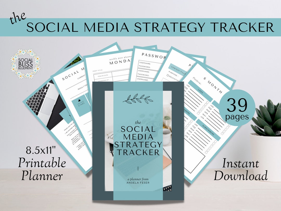 Social Media Strategy Tracker Printable Digital Download - Etsy