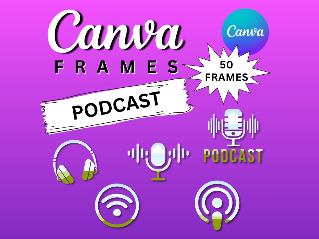 PODCAST CANVA FRAMES, Fully Editable, Perfect for Podcast Marketing ...
