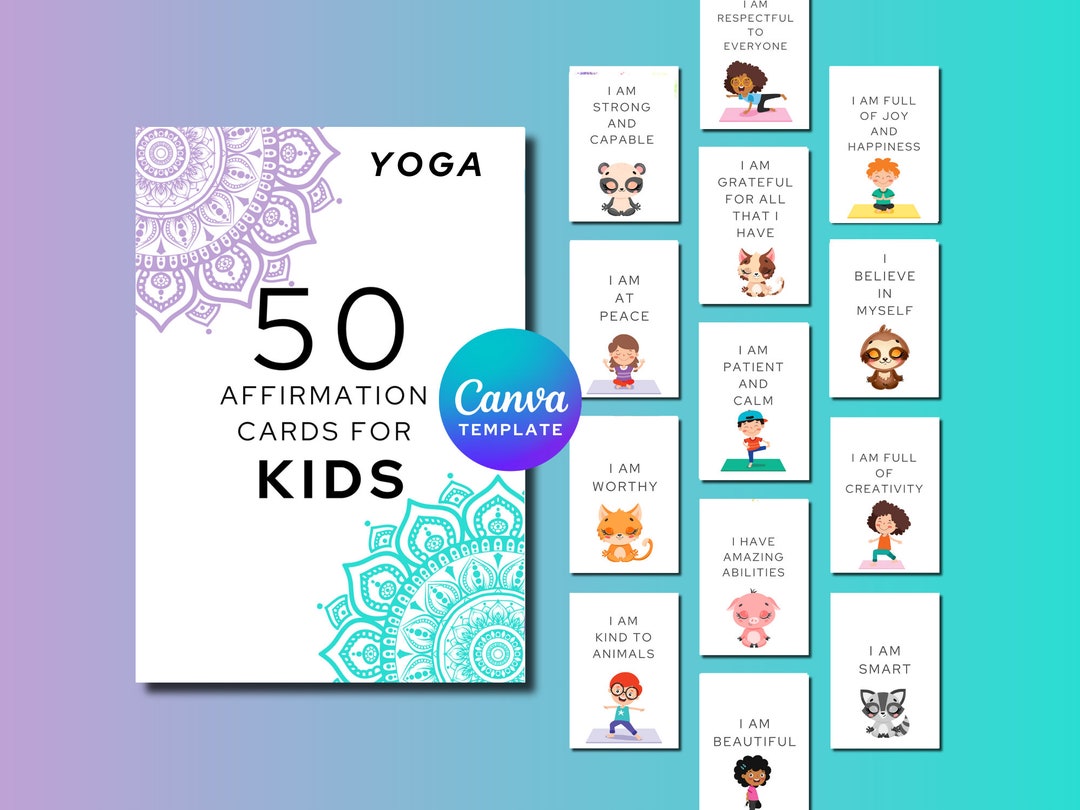 Affirmation Cards for Kids, FULLY EDITABLE, PRINTABLE, Motivation ...
