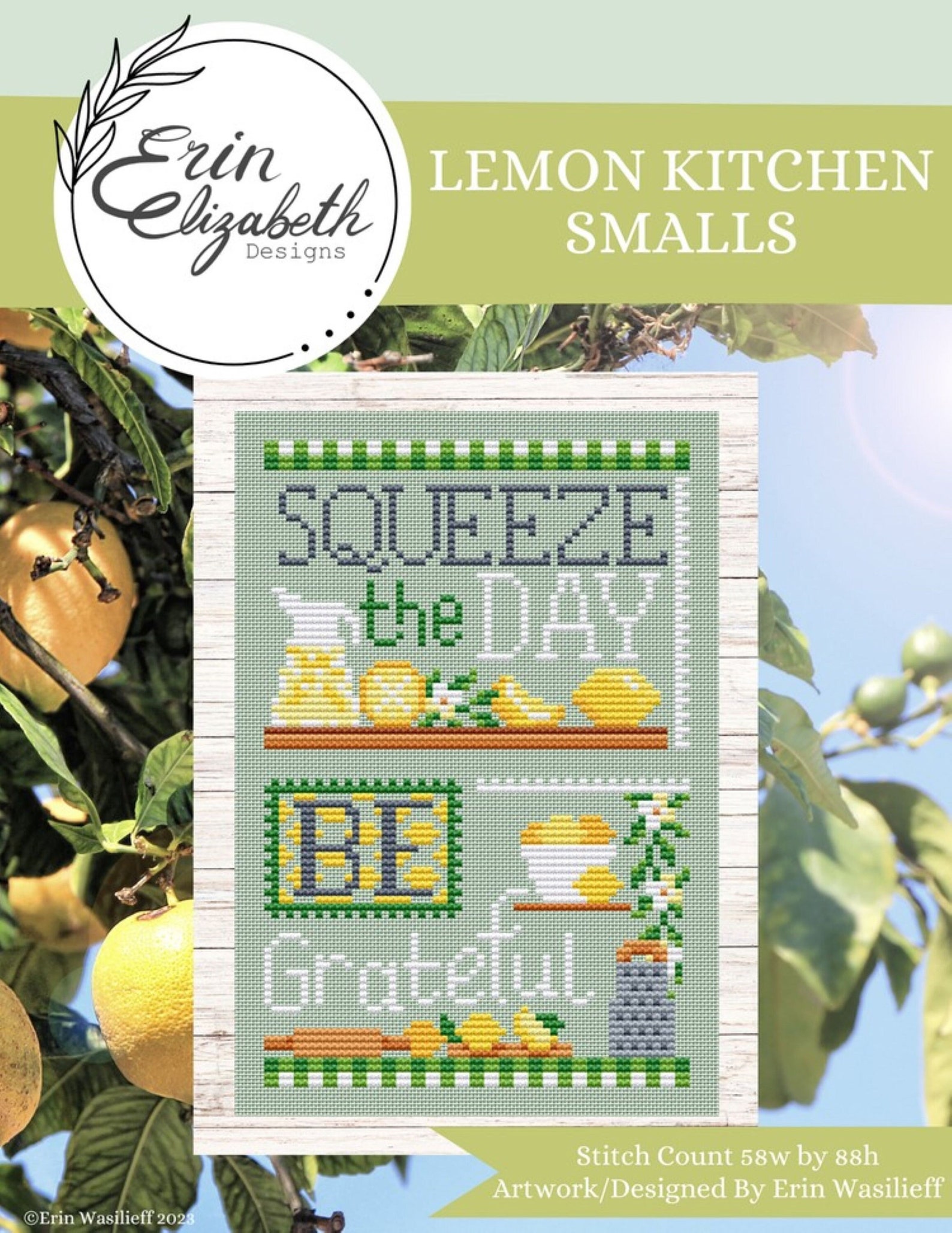 Erin Elizabeth Designs Lemon Kitchen Smalls Cross Stitch Chart, Cross ...