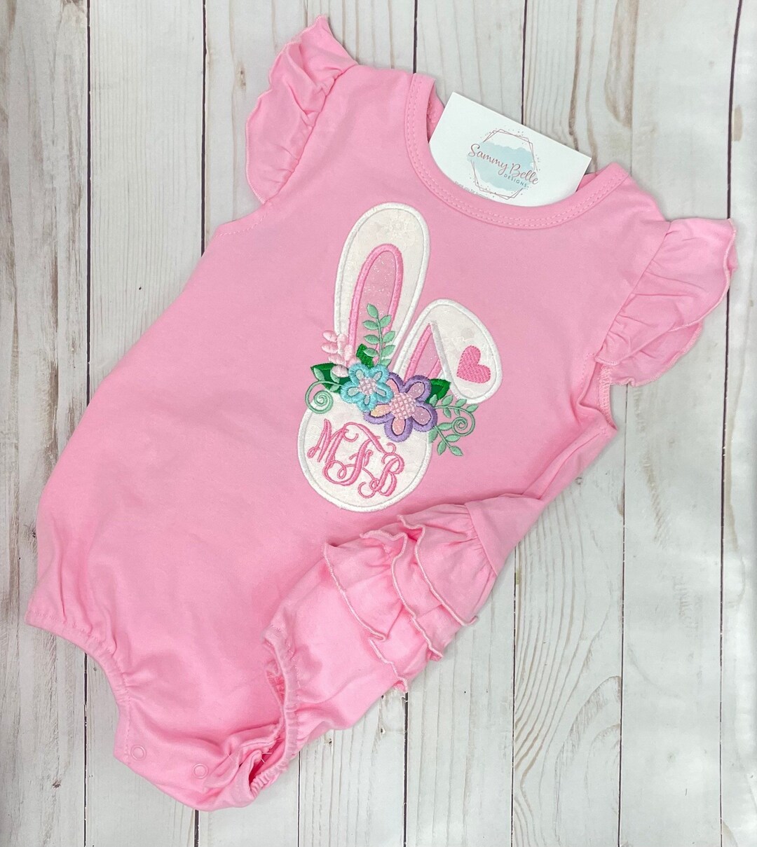 Easter Monogram Ruffle Bum Bubble, Girls Easter Bunny Outfit ...