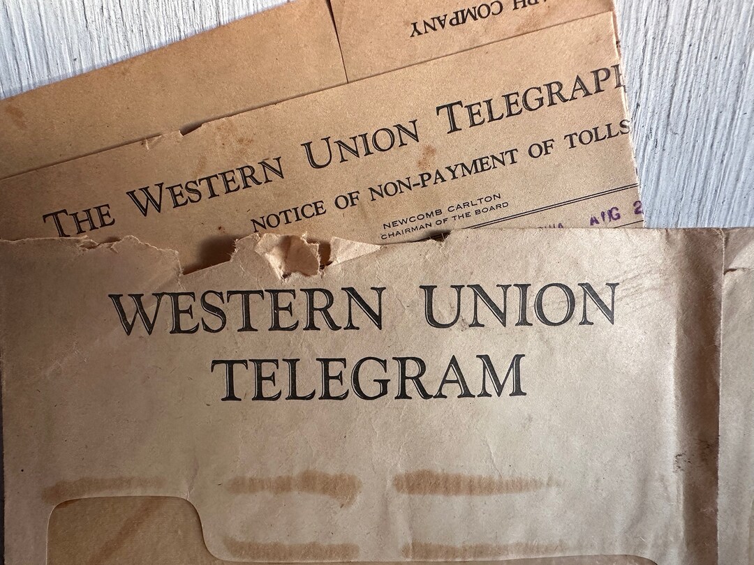 Original Western Union Telegrams Set of 3 1944 World War II From a USA ...
